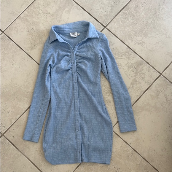 Princess Polly | Dresses | Stylish Blue Buttonup Dress | Poshmark